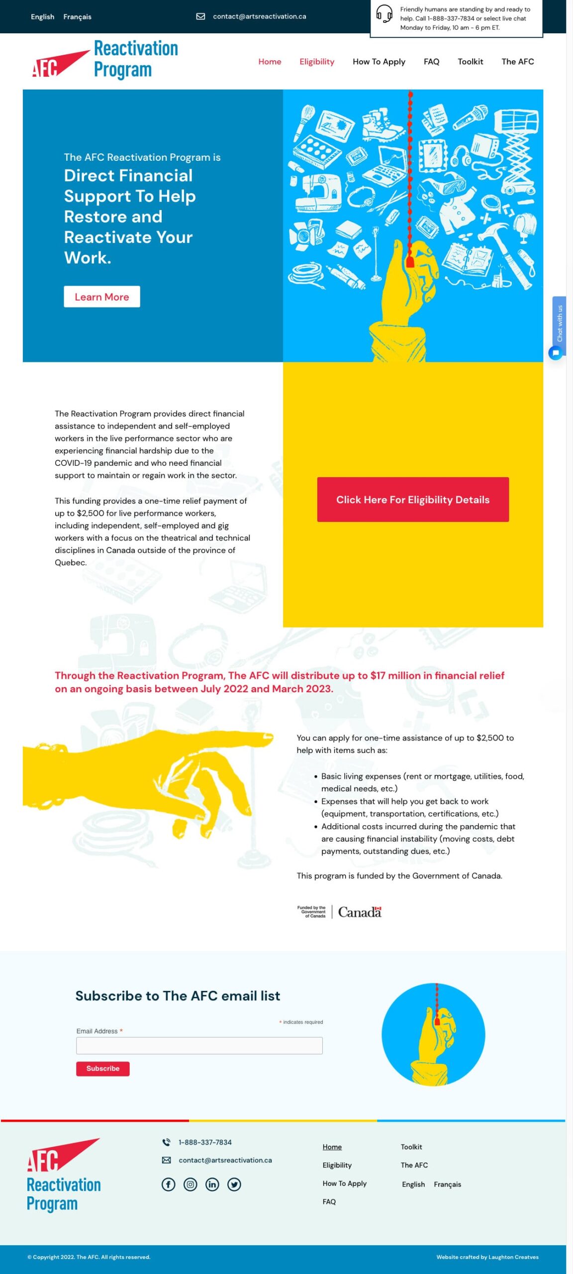 Reactivation Program - Bilingual Website Design/Development